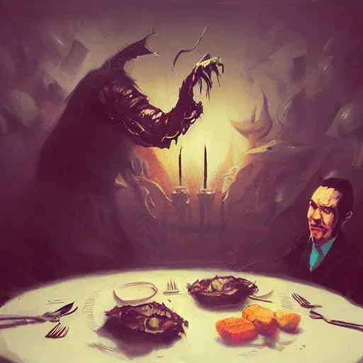 the most evil looking dinner in the world, greg | Stable Diffusion ...