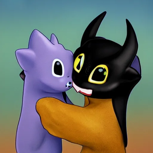 toothless kissing nubless, | Stable Diffusion