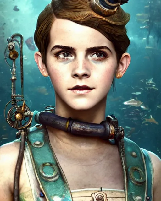 underwater bioshock steampunk biopunk portrait of emma | Stable ...