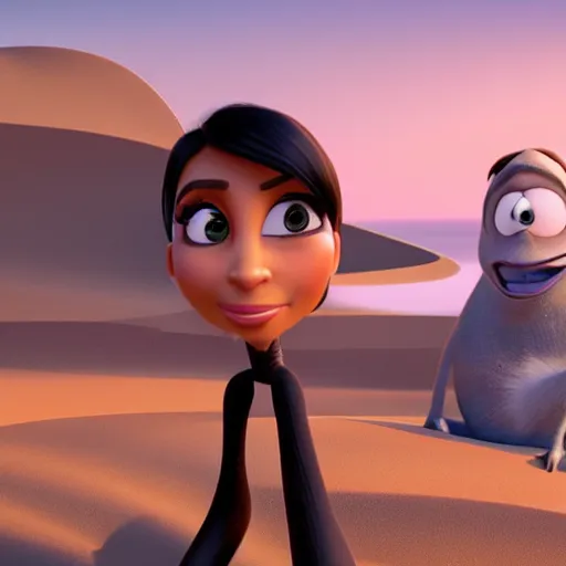 kim kardashian as seen in pixar animated movie 4k | Stable Diffusion