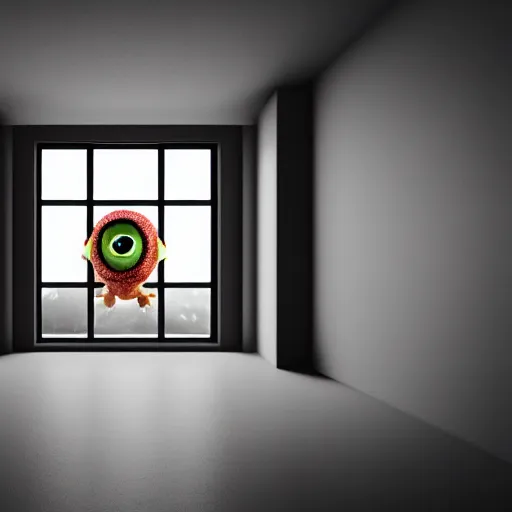 photography, 3 d render, monster, window, white floor | Stable ...
