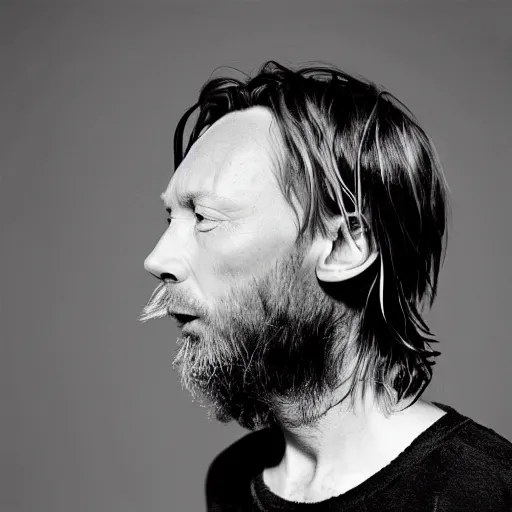 Thom Yorke singer songwriter long beard, a photo by | Stable Diffusion | OpenArt