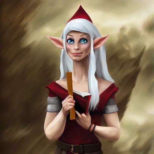 An old female elf holding a scroll, storm background, | Stable ...