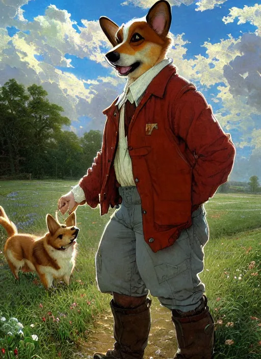 beautiful full-body portrait commission of a (male | Stable Diffusion ...