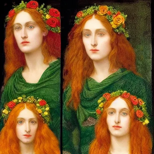 A tryptic of three beautiful Pre-Raphaelite women each | Stable ...