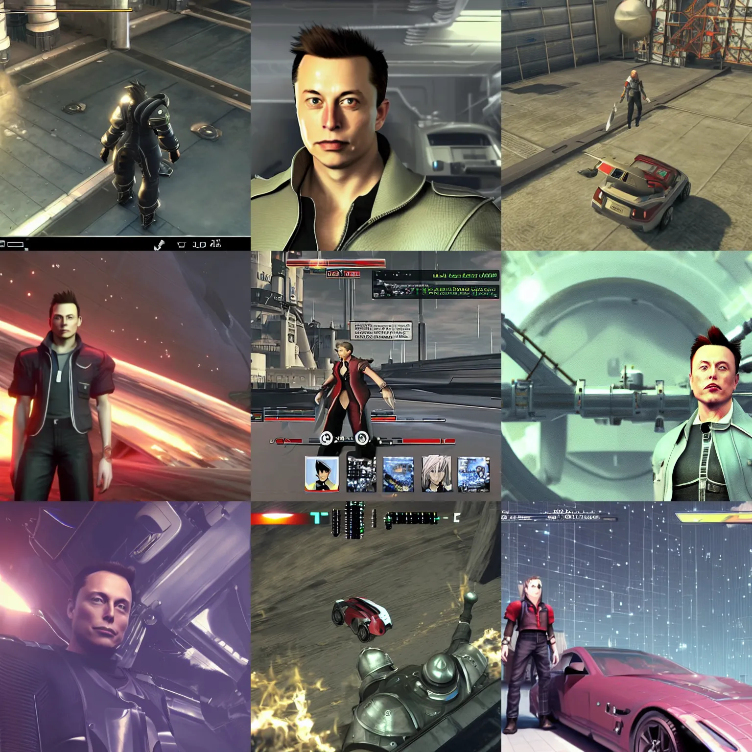 screenshot of elon musk in final fantasy 7 | Stable Diffusion