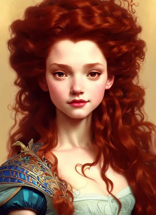 portrait of disney merida, intricate, elegant, highly | Stable ...