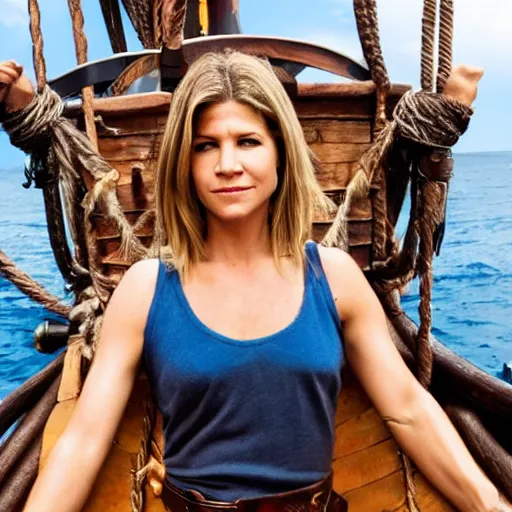 low angle photo of rachel green in a pirate ship, 8 k | Stable ...