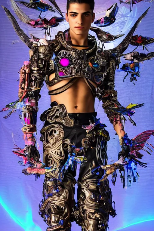 full-body cyberpunk style sculpture of handsome young | Stable ...