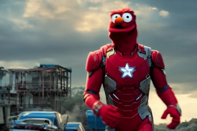 film still of Elmo as Tony Stark in Avengers Endgame, | Stable ...