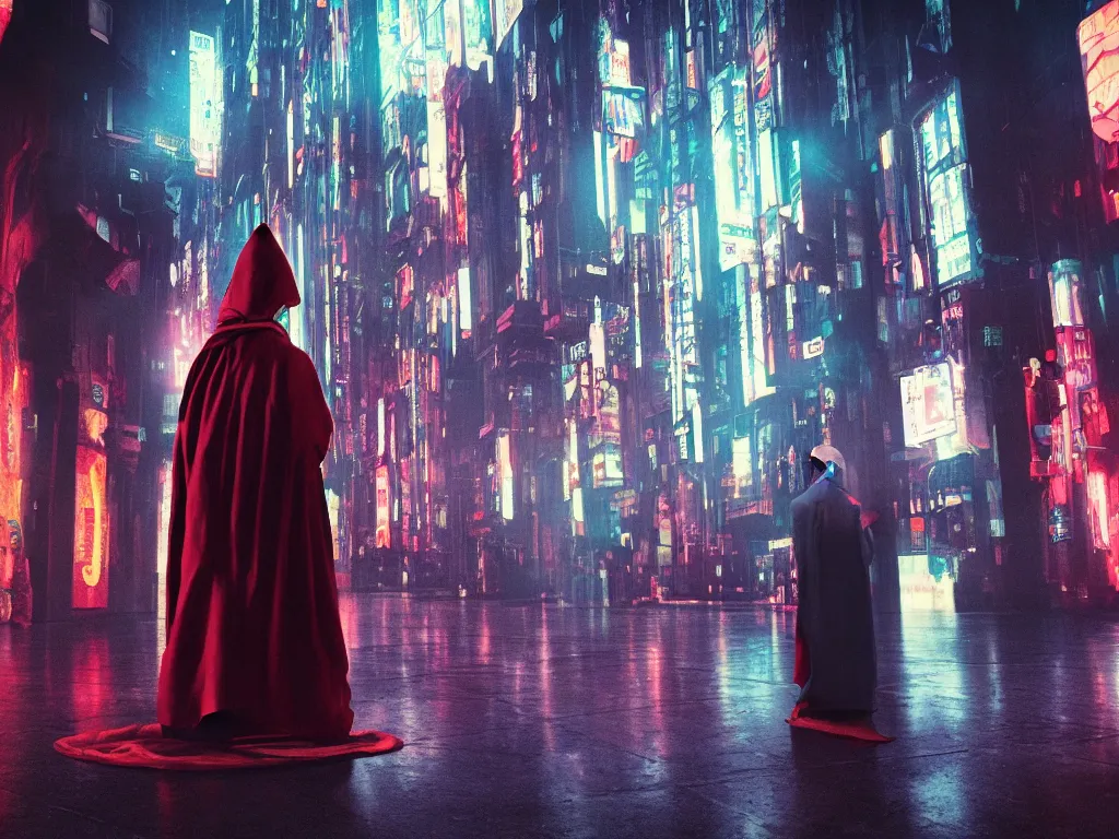 electric monks, robed, cathedral, special effects, | Stable Diffusion ...