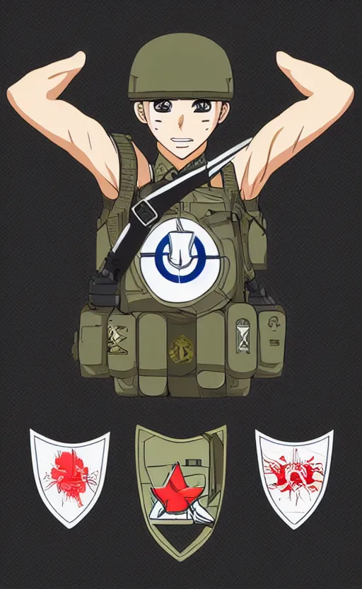 shoulder patch design, soldier girl, anime style, | Stable Diffusion ...
