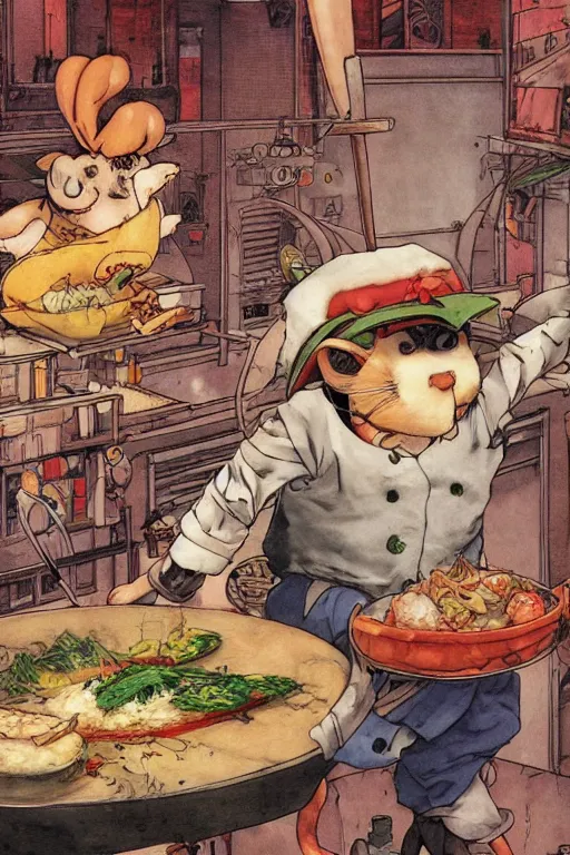 master chef rat, artwork by Satoshi Kon and Yoshitaka | Stable ...