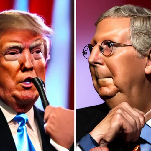 donald trump and mitch mcconnell eating each other | Stable Diffusion | OpenArt
