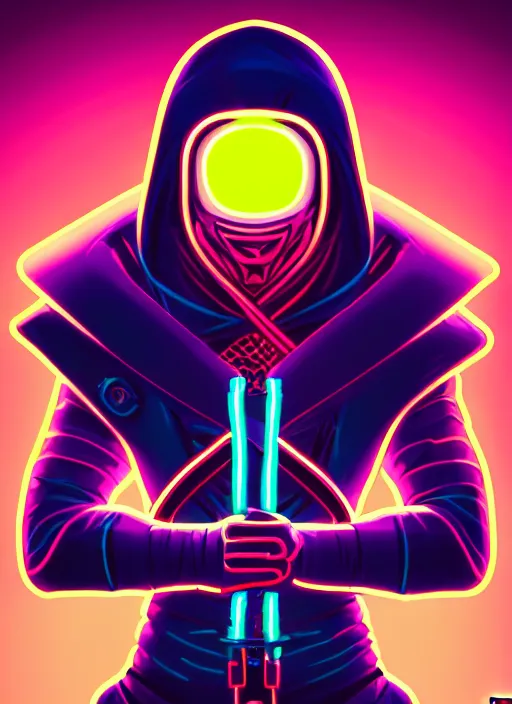 neon ninja with glowing swords, cyan and magenta, | Stable Diffusion ...