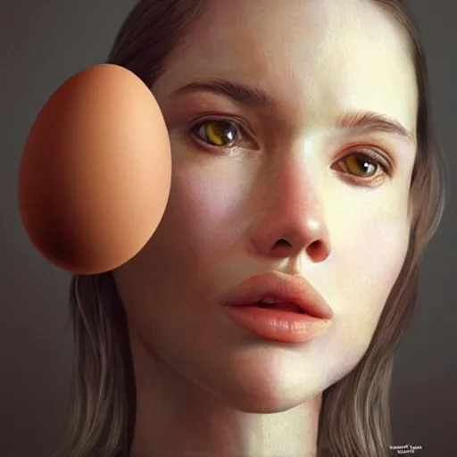 face with egg on it hyperrealistic portrait, photo | Stable Diffusion ...
