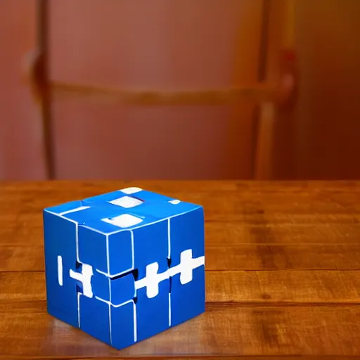 a photo of a illusion cube on a wooden table | Stable Diffusion | OpenArt
