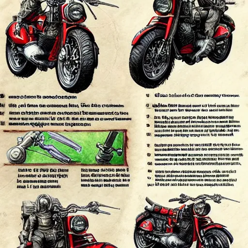 dungeons and dragons motorcycle, concept art, players | Stable Diffusion