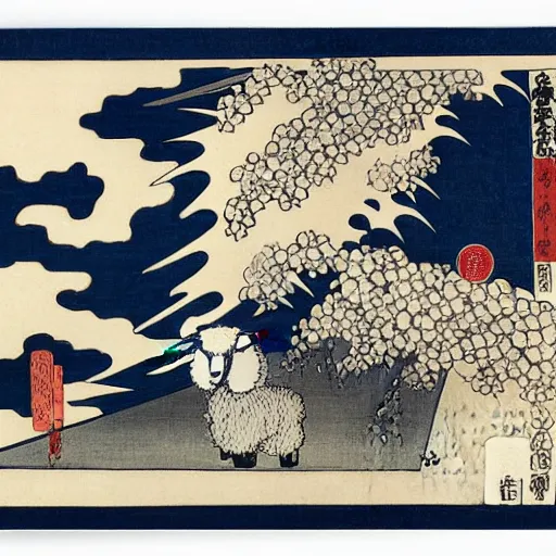 ceramic vase with electric sheep, roku by Hokusai | Stable Diffusion | OpenArt