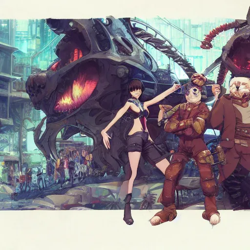 precisely drawn illustration of anime group of kobolds | Stable ...