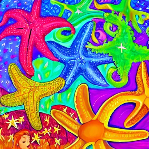 a painting of a giant brown starfish with the words c | Stable ...