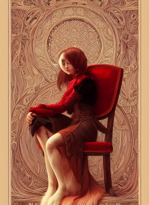 symmetry!! ragdoll cat sitting on a red chair, | Stable Diffusion | OpenArt