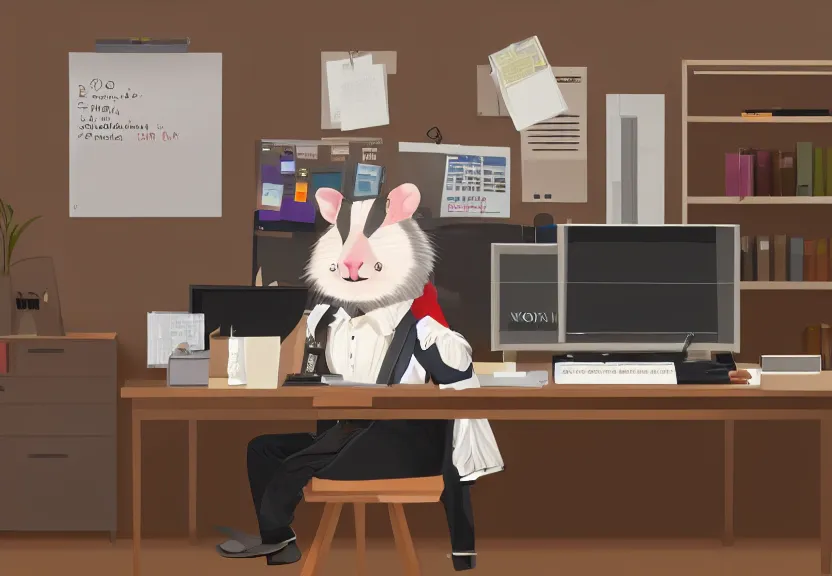 possum dressed as an office worker, working on a | Stable Diffusion ...