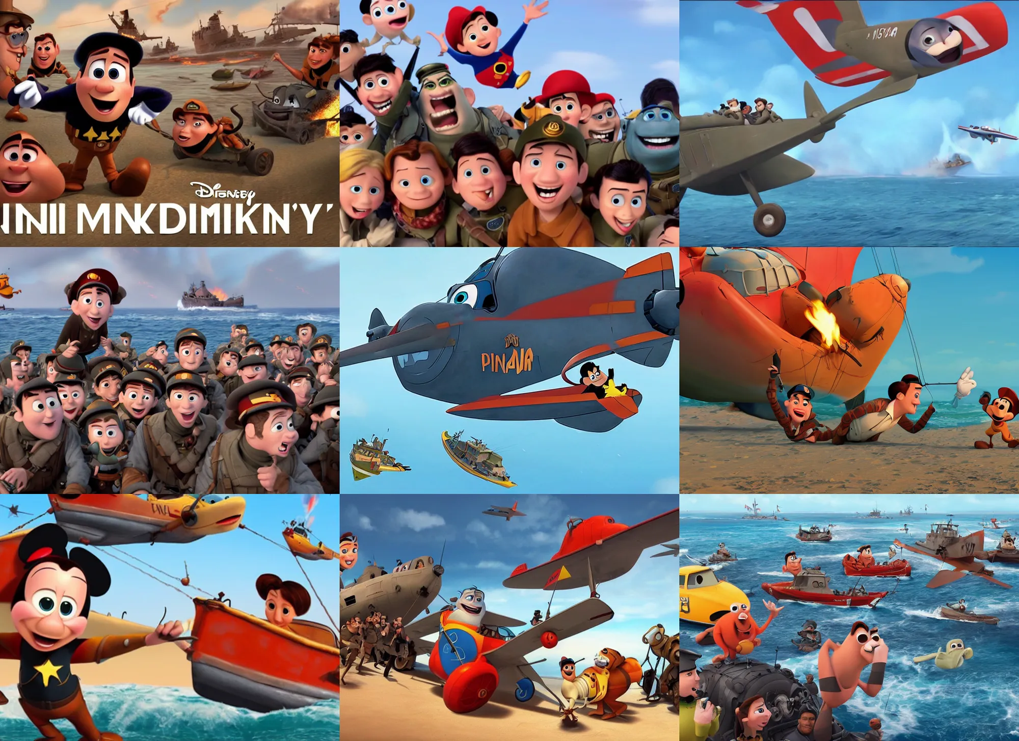 Disney's Pixar Dunkirk, cartoon, animated style | Stable Diffusion ...