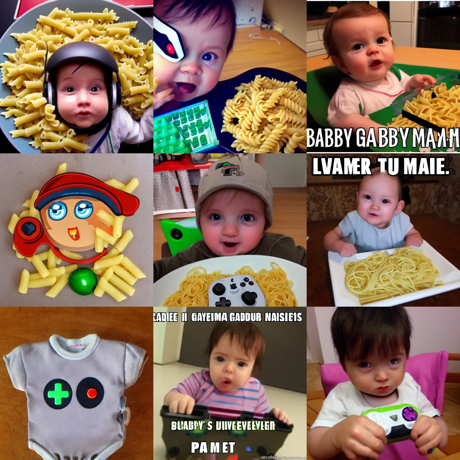 Baby gamer maded from pasta | Stable Diffusion | OpenArt