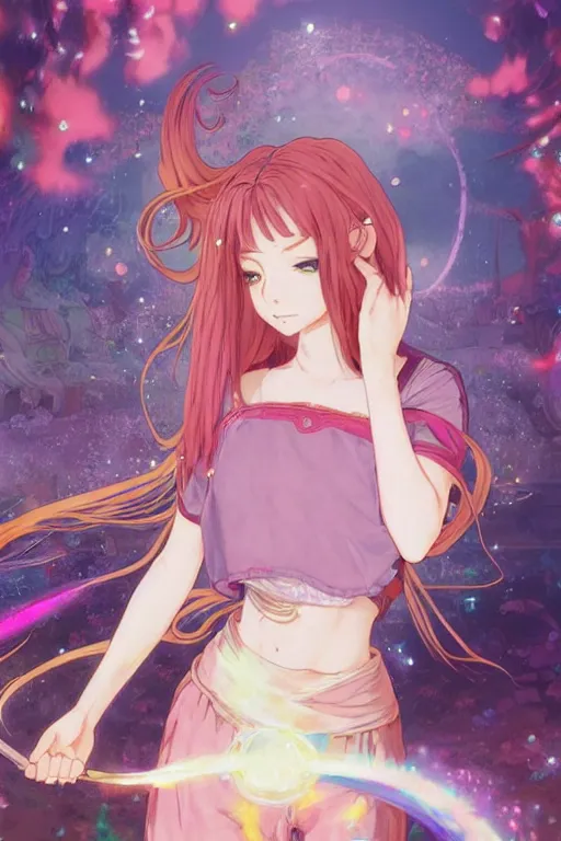 anime key visual of a pretty psychedelic sorcerer | Stable Diffusion ...