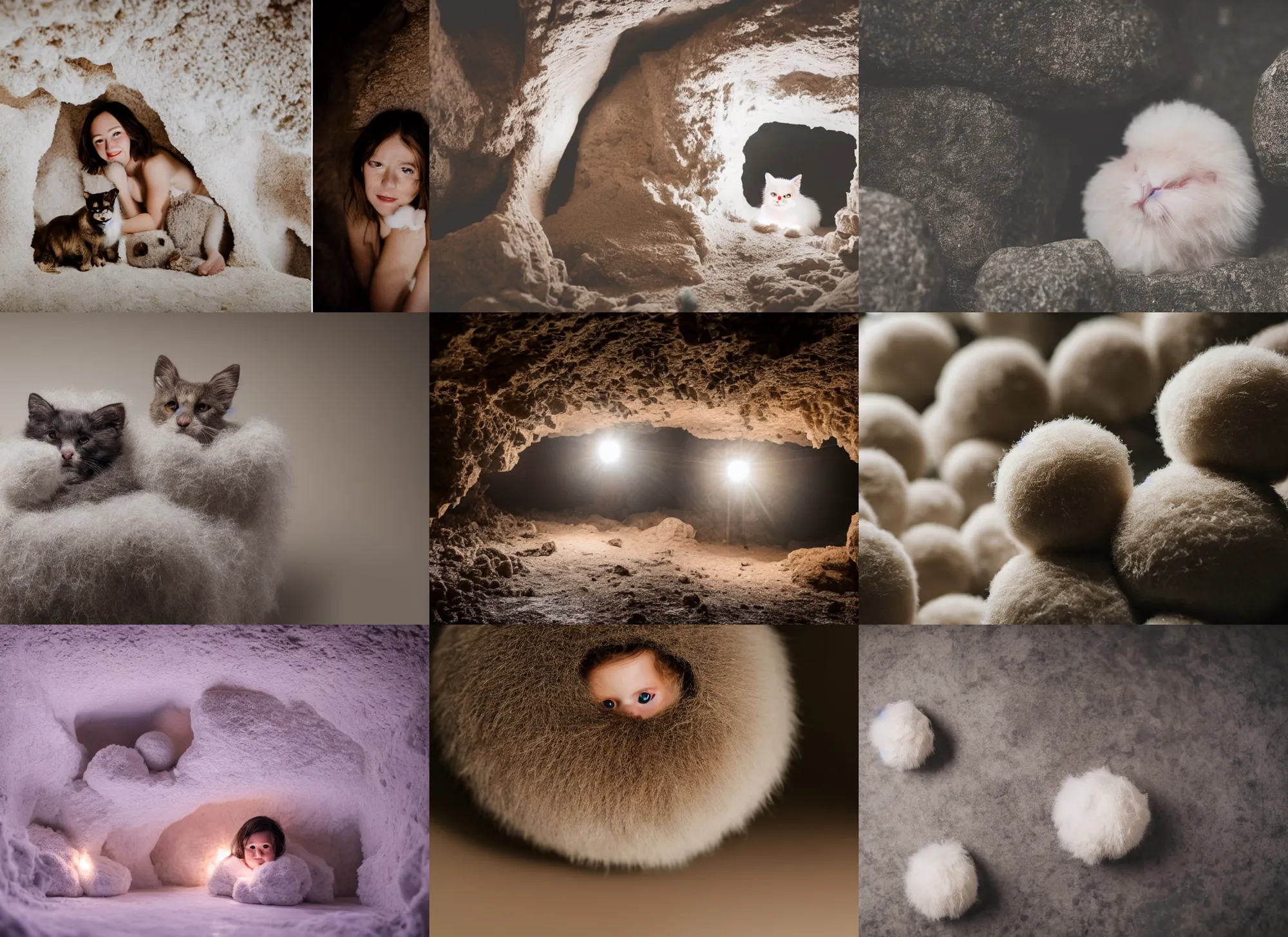 photo still of cave inhabited by adorable fluffy orbs, | Stable ...