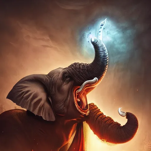 Anthropomorphized Elephant casting epic world spell, | Stable Diffusion ...