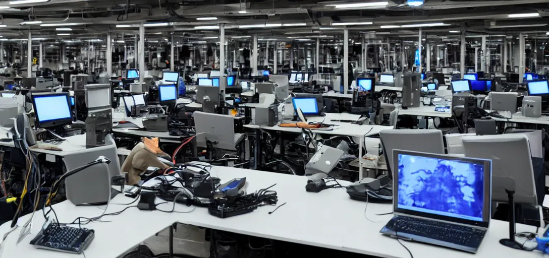 cyber wizard in a workshop full of computers and | Stable Diffusion ...