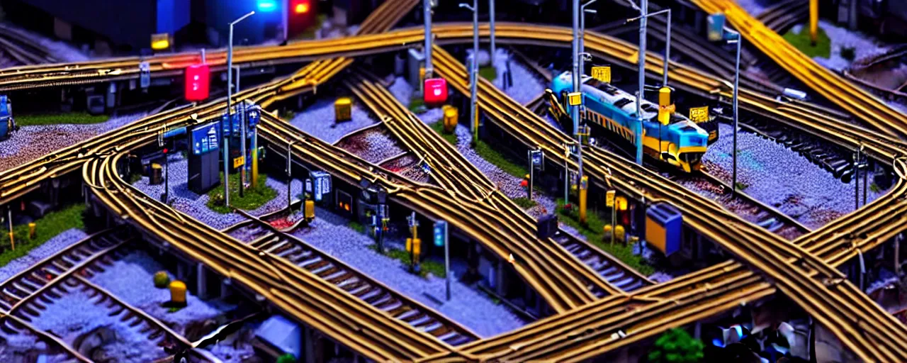 mega detailed miniature voxel diorama of huge railway | Stable ...