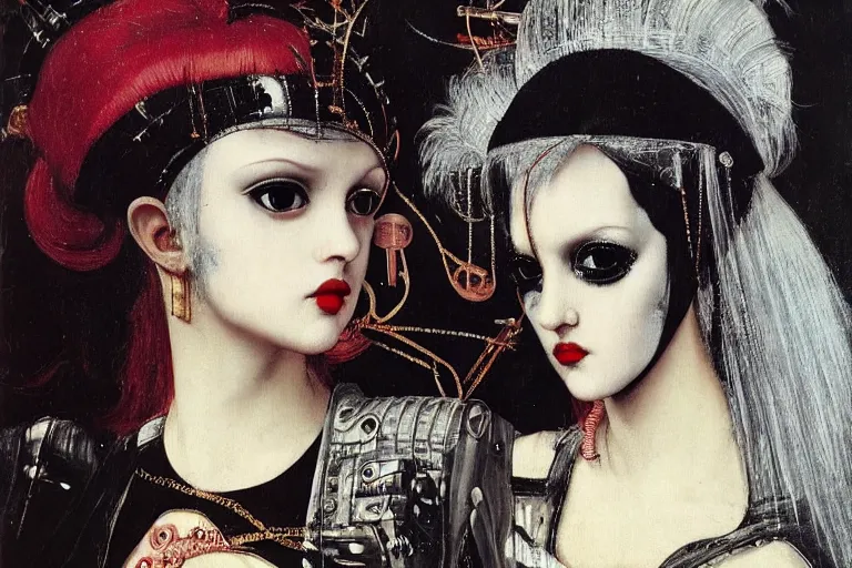 close up portrait of a punk goth girl in a cyberpunk | Stable Diffusion ...