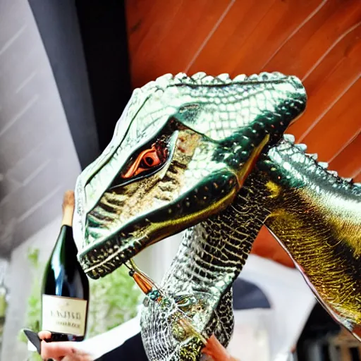 fancy dinosaur drinking prosecco | Stable Diffusion | OpenArt