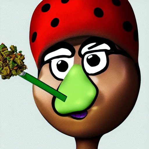 a digital painting of a cartoon ladybug smoking a | Stable Diffusion ...