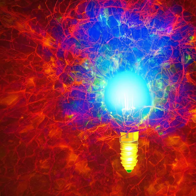 lightbulb exploding octane render abstract psychedelic | Stable Diffusion | OpenArt