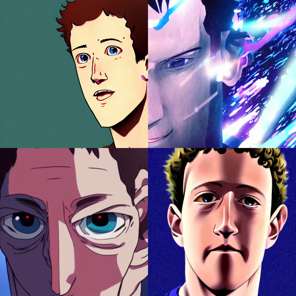 anime key-visual of Zuckerberg the Zuck, close up, hd | Stable ...