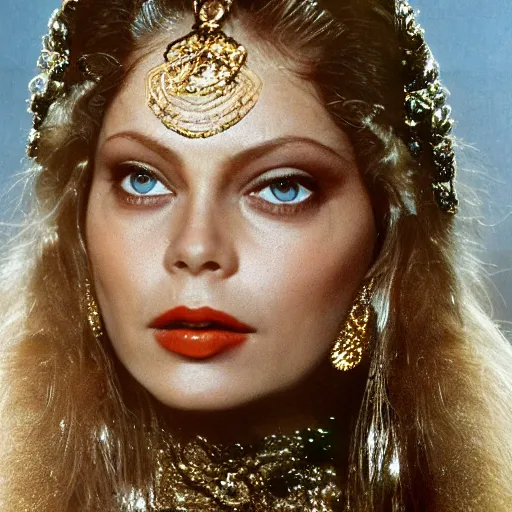 ornella muti as the goddess minerva wearing a lace | Stable Diffusion ...