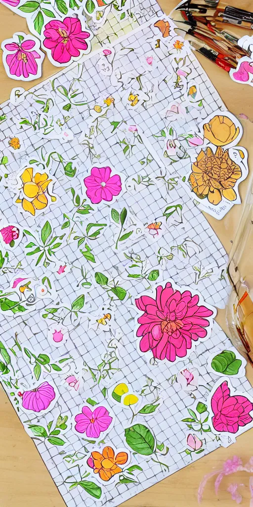 flower, sticker sheet, grid | Stable Diffusion | OpenArt