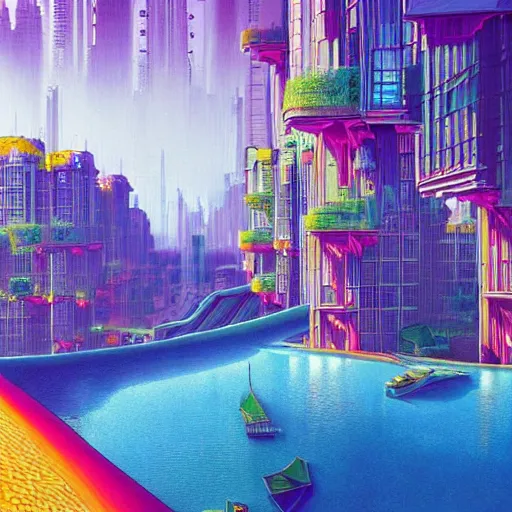 lush palace village skyscrapers lagoon art nouveau | Stable Diffusion