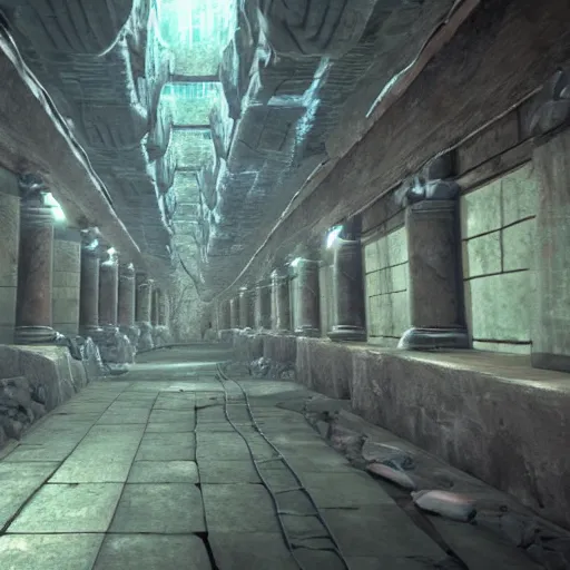 an underground ancient temple corridor full of traps | Stable Diffusion ...