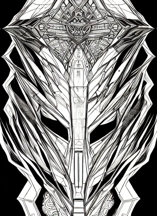 symmetry concpet art, full shot, traditional ink, | Stable Diffusion ...