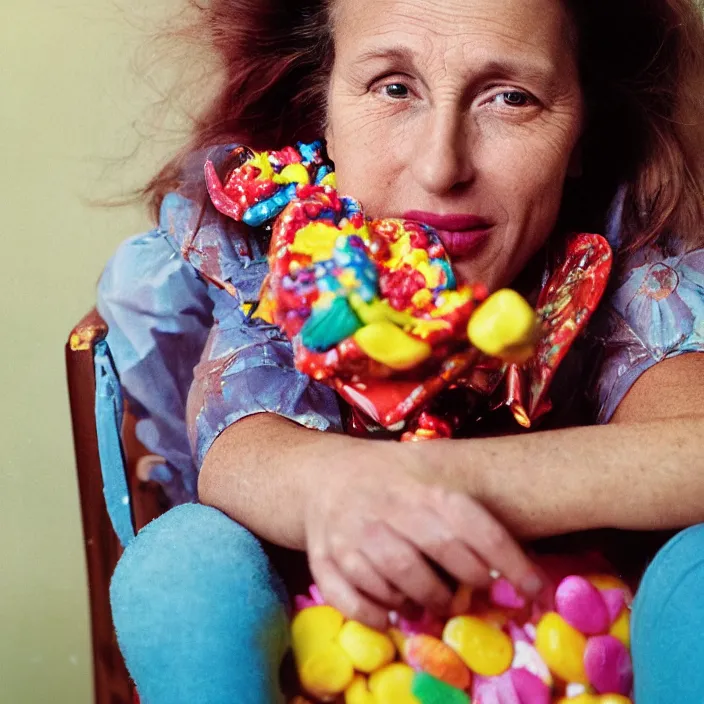closeup portrait of a woman covered in candy and | Stable Diffusion ...