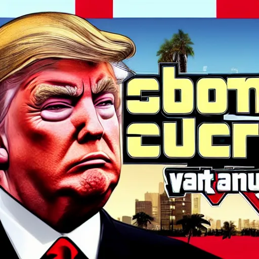 donald trump, gta v, cover art by stephen bliss, | Stable Diffusion ...