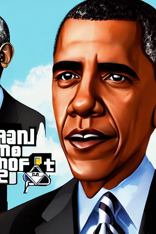 Portrait of a Barack Obama in the style of Grand Theft | Stable ...