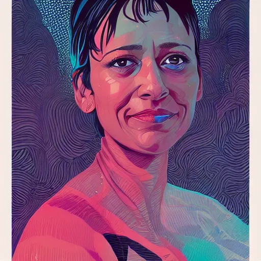 rashida jones portrait, artstation winner by victo | Stable Diffusion ...