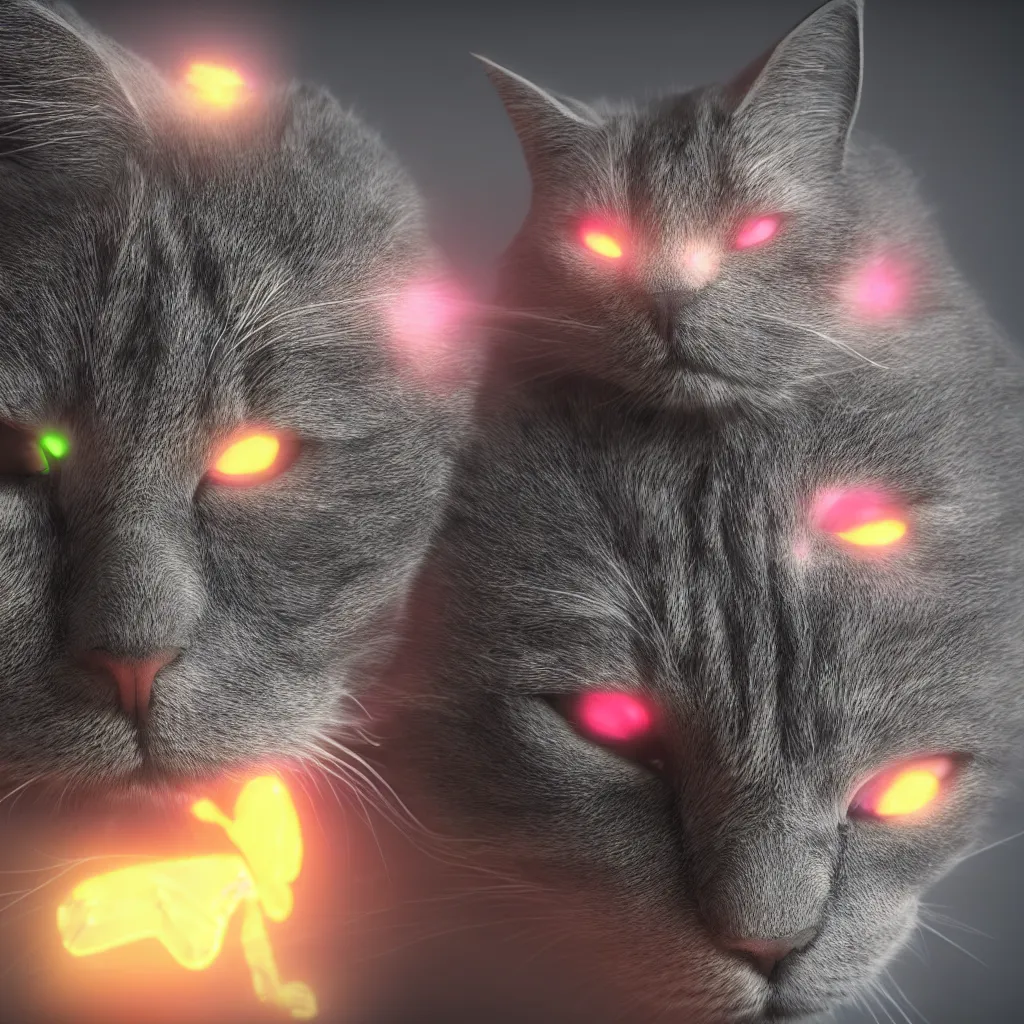 face of a glowing cat, neon light, octane render, 4k | Stable Diffusion ...