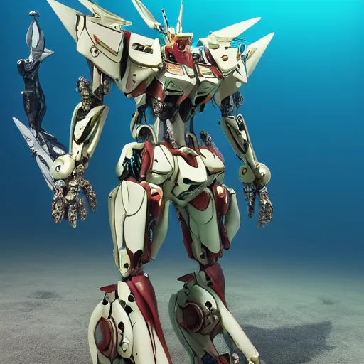 biomechanical mermaid gundam, humanoid shark mecha | Stable Diffusion ...